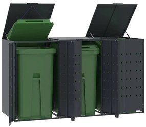 Box na 3 popelnice antracitový 207 x 79 x 117 cm ocel 3279983