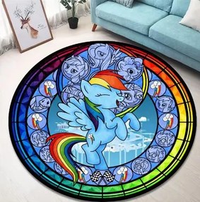 Koberec/předložka s motivem My Little Pony, 80 cm Varianta: Rainbow Dash (Color 5), Velikost: průměr 80cm