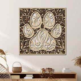 dřevo života Dřevěný obraz TLAPKA Zvolte rozměr (cm): 40x40, Zvolte barvu dekoru: Javor-Ořech-Wenge