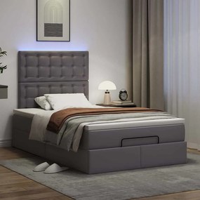 Osmanský rám postele s matrací šedá 120x190 cm umělá kůže 3313843