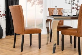 Designová židle Queen koňaková