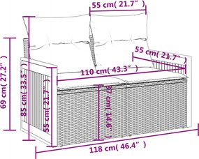 5dílná zahradní sedací souprava s poduškami černá polyratan 3227526