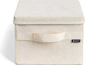 Béžový látkový úložný box s víkem 27x36x19 cm Soft Storage Small – Bigso
