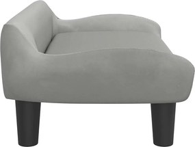 Pelíšek pro psy světle šedý 70 x 40 x 24 cm samet 171952