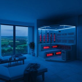BPS-koupelny Kombinovaná sauna 2v1  - Infrasauna + finská sauna 200x200, 5-6 osob