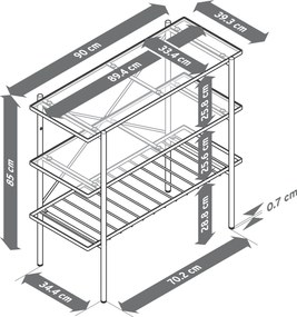 Tchibo - Konzolový stolek - barva: černá