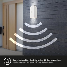 BRI 3788016 Kuni LED venkovní nástěnné svítidlo, pohybové čidlo, soumrakový senzor, nabíjecí - BRILONER