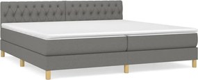 Box spring postel s matrací tmavě šedá 200x200 cm textil 3140882