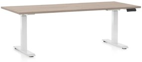 Výškově nastavitelný stůl OfficeTech D, 180 x 80 cm - bílá podnož Barva: Ořech