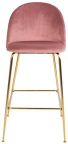 Barová židle LAUSANNE velvet růžová, nohy mosaz House Nordic 1001260