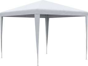 Párty stan Outsunny 2,7x2,7 m stabilní s click systémem, PE plachtou a ocelovým rámem, bílý pro zahradní párty a akce | Aosom.de
