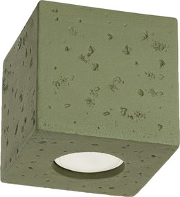 Sollux Lighting Stropní lampa QUAD betonová olivově zelená