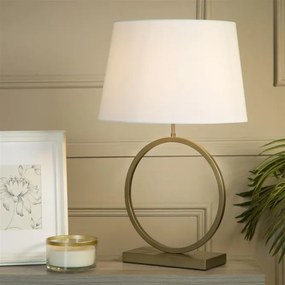 Searchlight EU93102WH Velká stolní lampa ELEGANT bronzová &amp; BÍLÉ stínidlo