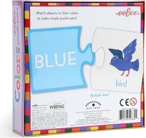 EEBOO Puzzle Duo Barvy (anglicky) / 12x2 dílky