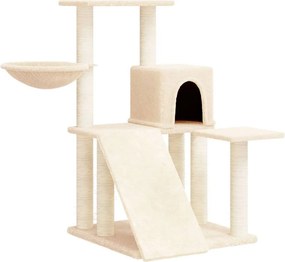 Škrabadlo pro kočky se sisalovými sloupky krémové 82 cm 171660