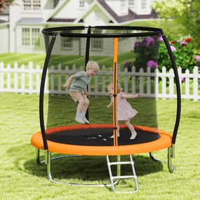 Costway Trampolína venkovní se žebříkem kulatá zahradní trampolína s ochrannou