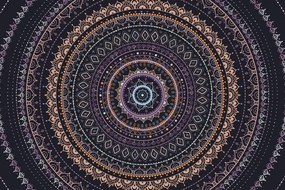 Tapeta Mandala se vzorem slunce ve fialových odstínech - 450x300 cm