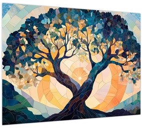 Obraz -  Mozaika - slunce a strom II. (70x50 cm)
