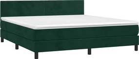 Box spring postel s matrací tmavě zelená 160x200 cm samet 3141194
