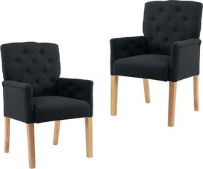 vidaXL Jídelní židle s područkami 2 ks textil [3058290] Barva: Béžová
