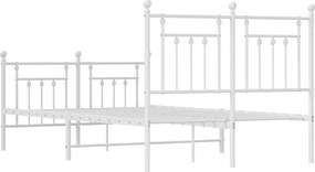 vidaXL Kovový rám postele s hlavovým a nožním čelem 120 x 200 cm [353602] Barva: Černá