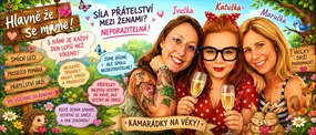 Srdcem darované Veselý hrneček pro kamarádky/kamarády/partu - na přání 3D ilustrace