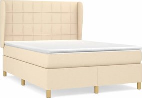 Box spring postel s matrací krémová 140x190 cm textil 3128522
