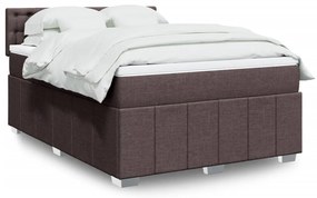 Box spring postel s matrací tmavě hnědá 140x200 cm textil 3289408