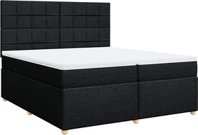 Box spring postel s matrací černá 200x200 cm textil 3293689