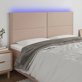Čelo postele s LED cappuccino 180x5x118/128 cm umělá kůže