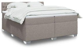 Box spring postel s matrací taupe 200x200 cm textil 3286006
