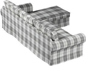 Potah na pohovku IKEA Ektorp 2-místná s lenoškou barva šedá látka pletený vzor, vzorované