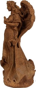 Dekorativní rezavá figurka anděl s holubicí - 12*10*23 cm