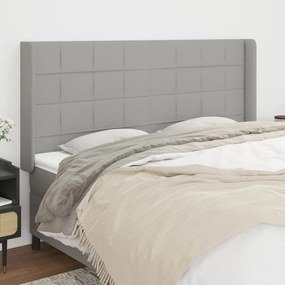 Čelo postele typu ušák světle šedé 183x16x118/128 cm textil 3119594