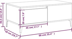 vidaXL Konferenční stolek 90 x 50 x 36,5 cm kompozitní dřevo [821122] Barva: dub sonoma
