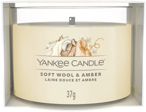 Yankee Candle –  votivní svíčka ve skle Soft Wool & Amber (Jemná vlna a ambra), 37 g