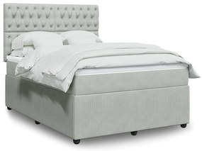 Box spring postel s matrací světle šedá 160x200 cm samet 3294688