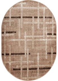 JUTEX Kusový koberec RAVE 24009 133 ovál BARVA: Hnědá, ROZMĚR: 120x170 cm ovál