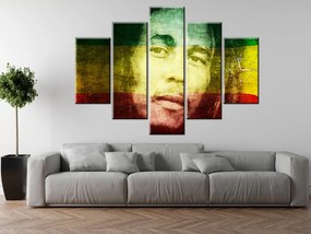 Gario Obraz s hodinami Legendární Bob Marley - 5 dílný Rozměry: 150 x 105 cm
