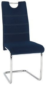 Jídelní židle, modrá Velvet látka, Tempo Kondela ABIRA NEW