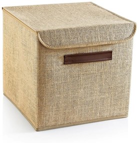 Světle hnědý úložný box s víkem z juty 30x30x30 cm – Mioli Decor