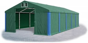 Garážový stan 6x10x3,5m střecha PVC 560g/m2 boky PVC 500g/m2 konstrukce ZIMA Zelená Zelená Modré