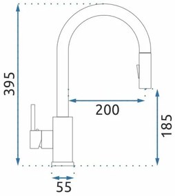 REA-B9148 - Dřezová baterie s vytahovací sprškou FRESH 39,5 cm broušená zlatá