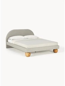 Čalouněná postel's kulovými nohami z dubového dřeva Rena