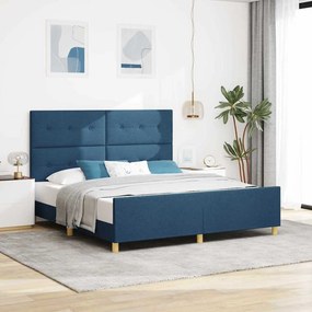 Rám postele s čelo Modrá 180 x 200 cm textil 3344752