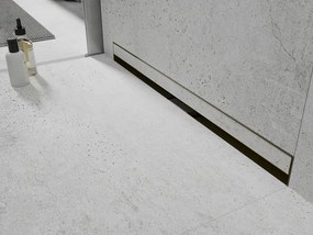 Mexen Flat Wall nástěnná lineární sprchová vpusť 2v1 60 cm, zlato kartáčované - 1A30060