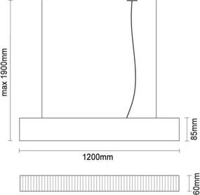 LED Lustr na lanku LED/55W/230V 3000/4000/6500K 120 cm bílá