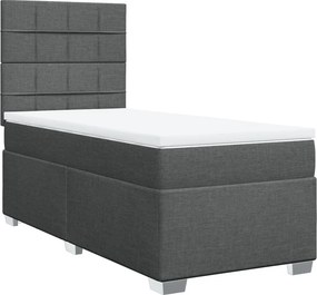 Box spring postel s matrací tmavě šedá 90x200 cm textil 3290372