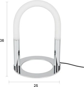 Kovová LED stmívatelná stolní lampa ve stříbrné barvě (výška 36 cm) Arch – Zuiver