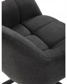 Jídelní židle křeslo tmavě šedá látka, otočný mechanismus 90°/90° (L/P), černý kov HC-532 GREY2